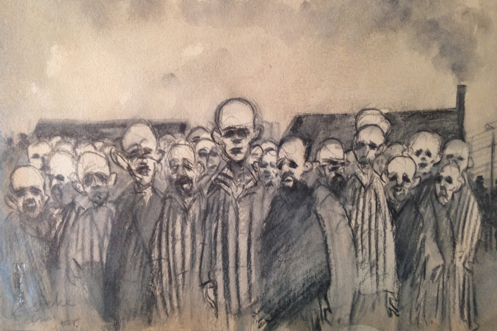 Drawing of Belsen concentration camp by Feliks Topolski 1945