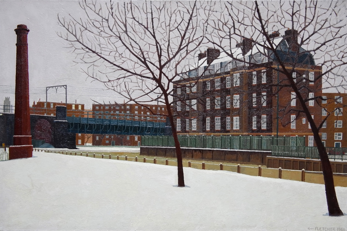 Doreen Fletcher Grand Union Canal Wintertime (1986) oil on canvas 51 x ...